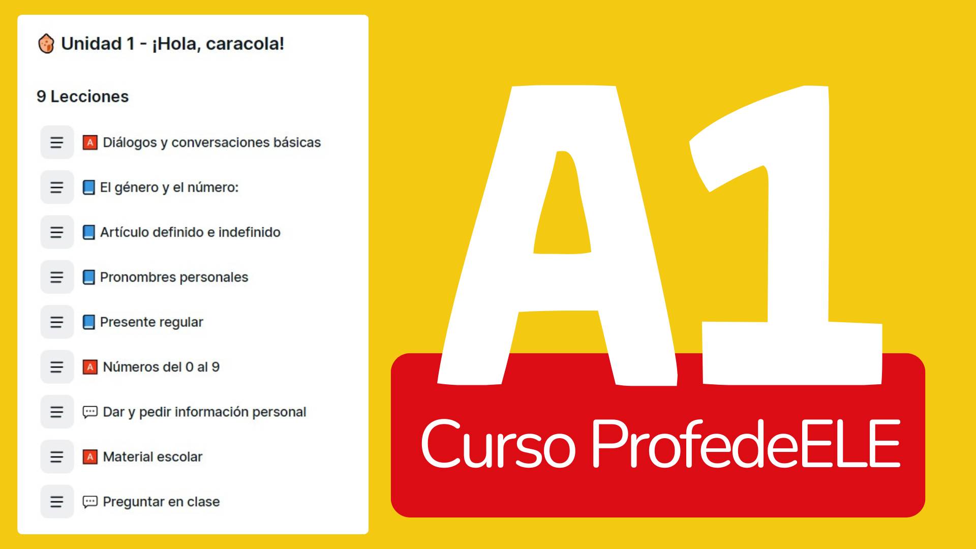 Curso / Manual digital ProfedeELE - Nivel A1